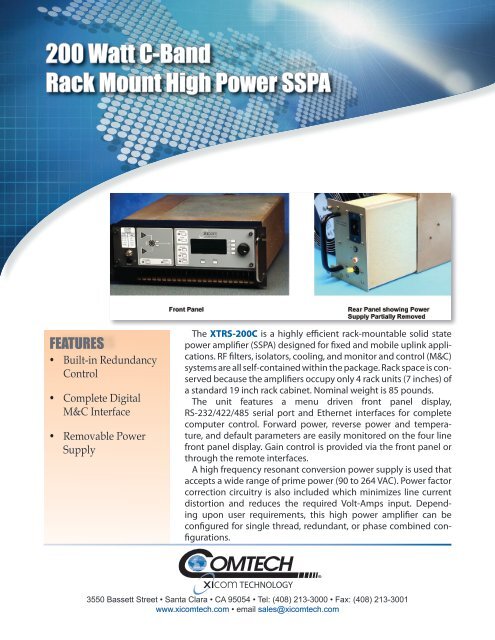 XTRS-200C Data Sheet - Comtech Xicom Technology