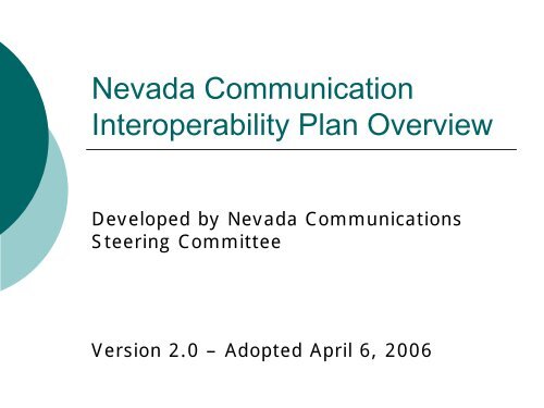 Nevada Communication Interoperability Plan - Emergency ...