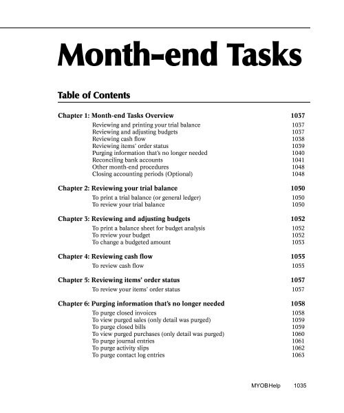 MYOB Manual - Month-end Tasks