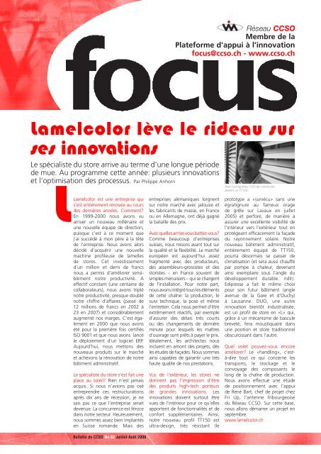 Lamelcolor lève le rideau sur ses innovations - Platinn