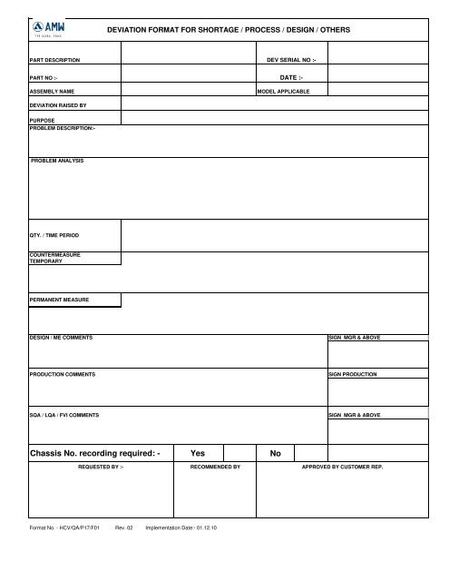 Deviation Process Eff. 01.12.10