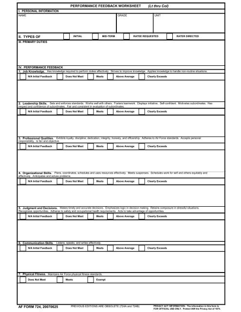 AF Form 724, P1