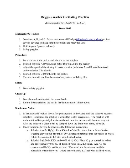 Briggs-Rauscher Oscillating Reaction