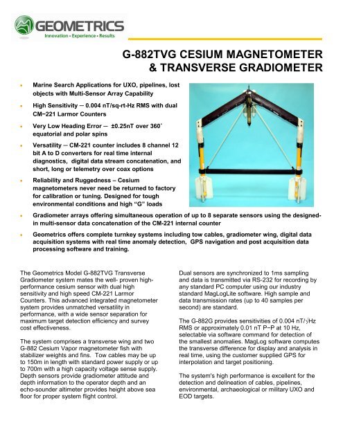 g-882tvg cesium magnetometer & transverse ... - Alphageofisica