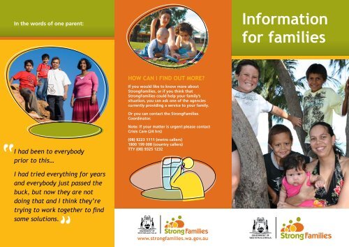 Information for Families Brochure - Strong Families