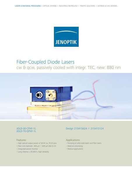 201005 JOLD-x-xPXF-1L fiber-coupled 30W cw ... - RPMC Lasers