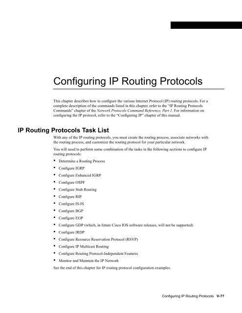 Configuring IP Routing Protocols