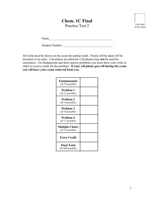 Practice Final #2 Solutions