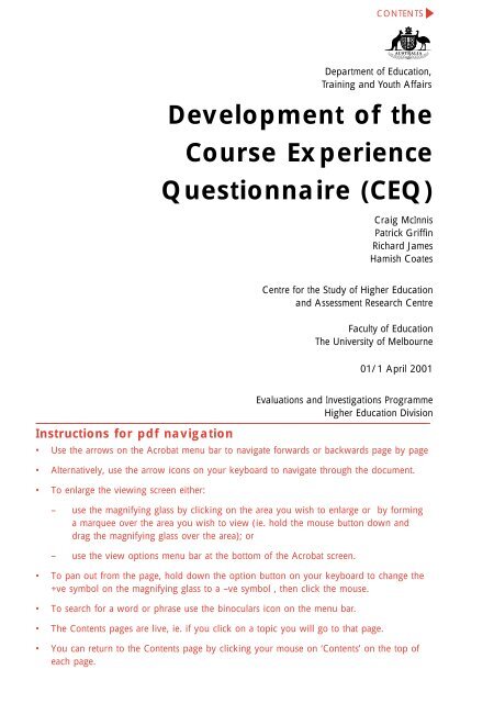 Development of the Course Experience Questionnaire (CEQ)