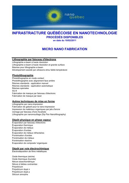 micro nano fabrication