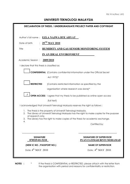 universiti teknologi malaysia - Faculty of Electrical Engineering