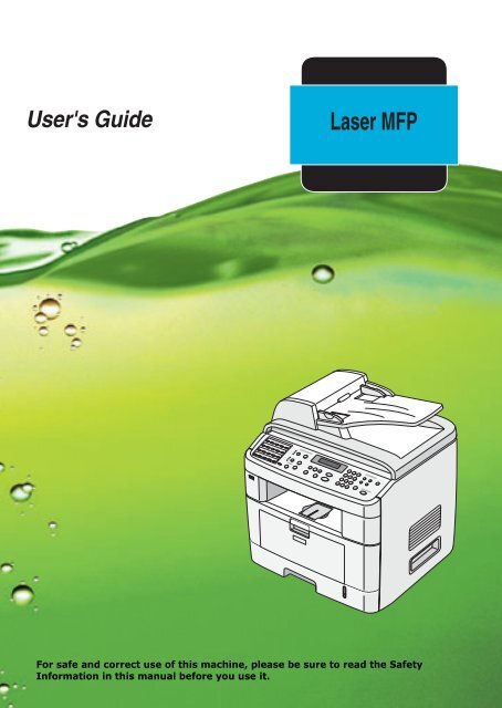 Users Guide (Laser MFP) - Savin Corporation