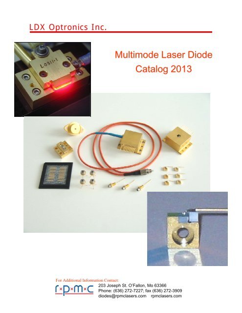 Multimode Laser Diode Catalog 2013 - RPMC Lasers
