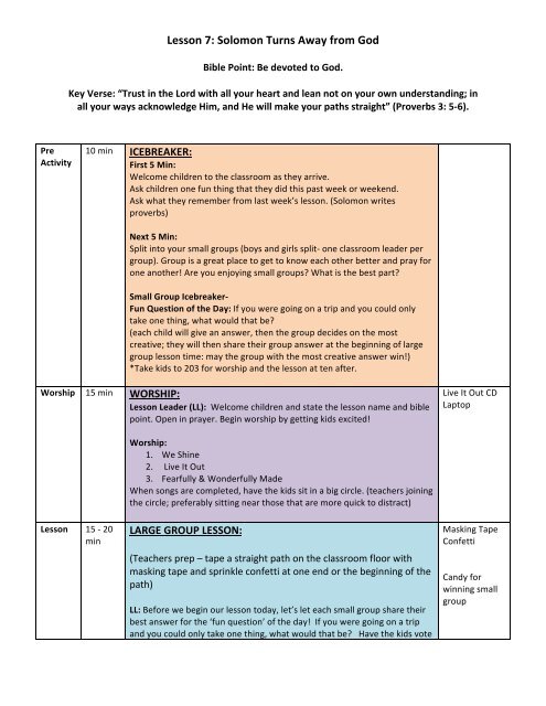 Lesson 7: Solomon Turns Away from God - Loop Kids
