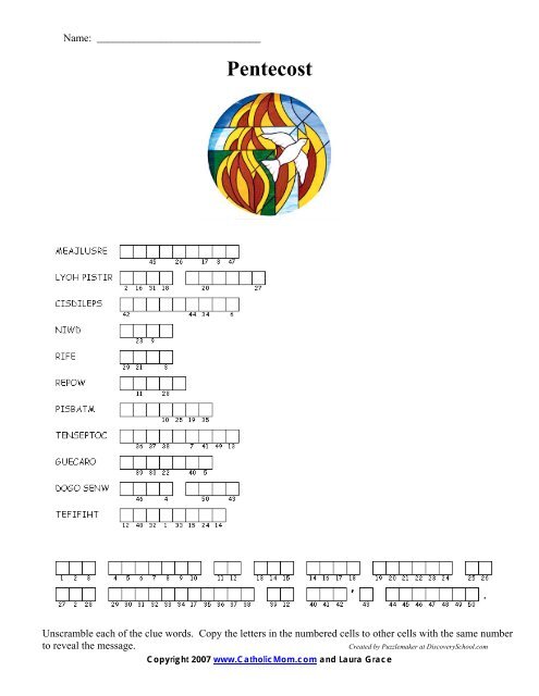 Pentecost Double Puzzle - CatholicMom.com