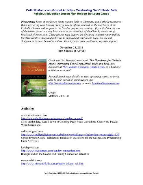Lesson Plan - CatholicMom.com