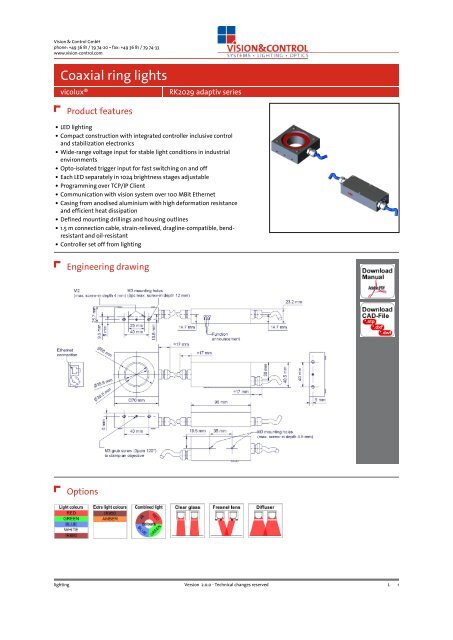 Datasheet - vicolux® RK2029-Adaptiv series - Vision & Control