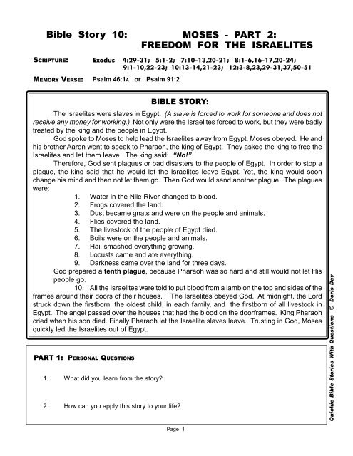 Moses: Part 2 - Bible Storytelling