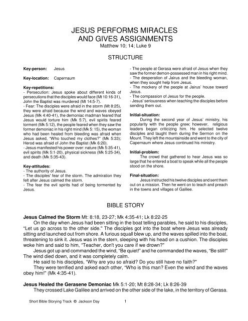 Jesus Performs Miracles and Gives Assignments - Bible Storytelling