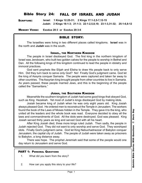 Fall of Israel and Judah - Bible Storytelling