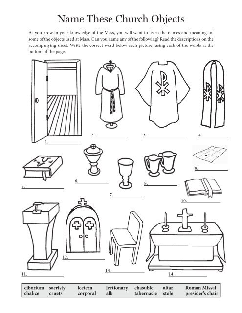 Name These Church Objects Pastoral Planning