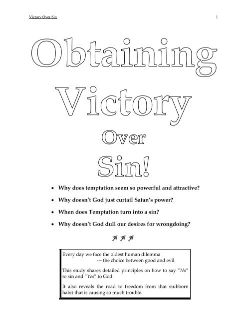 How To Obtain The victory Over Sin - NetBibleStudy.com