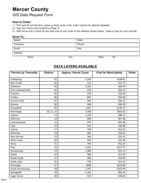 GIS Data Request Form