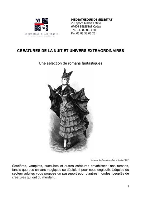 CREATURES DE LA NUIT ET UNIVERS EXTRAORDINAIRES Une ...