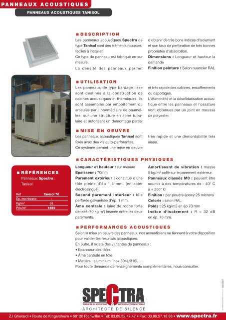 Panneau acoustique Tanisol - Spectra