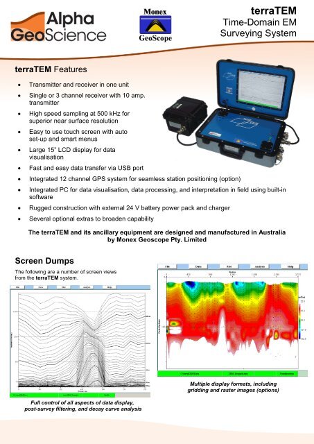 terraTEM Time-Domain EM Surveying System - Alphageofisica