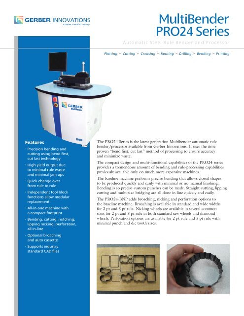 485/DT-M3000 Product Sheet - Gerber Innovations