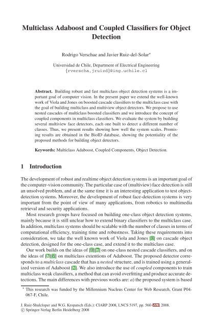 Multiclass Adaboost and Coupled Classifiers for Object Detection