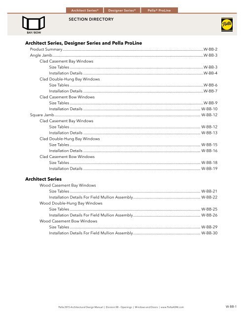 Architect Series, Designer Series and Pella ProLine ... - Pella.com