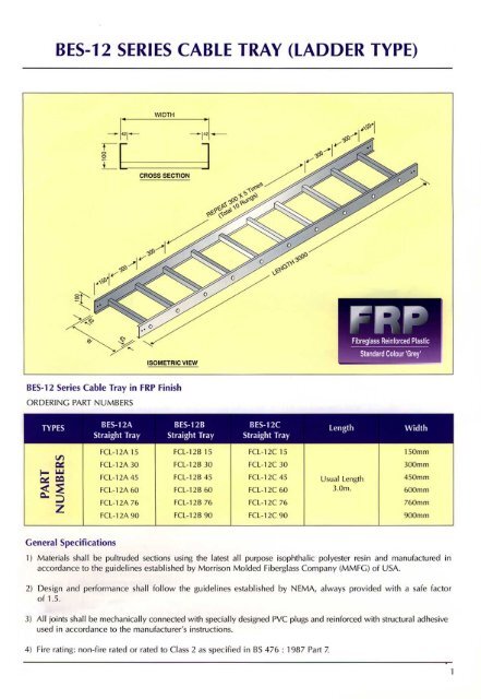 BES-12 SERIES CABLE TRAY (LADDER TYPE)
