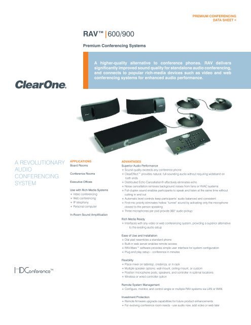 RAVâ ¢|600/900 - ClearOne