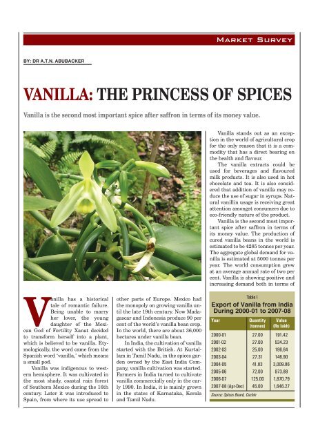 Vanilla: The Princess of sPices
