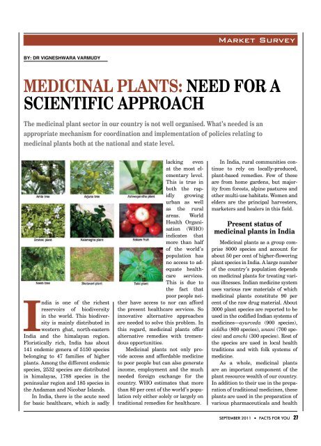 medicinal plants: need FOR a scientiFic appROacH - Facts For You