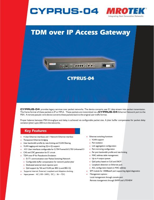 Data Sheet - MRO-TEK