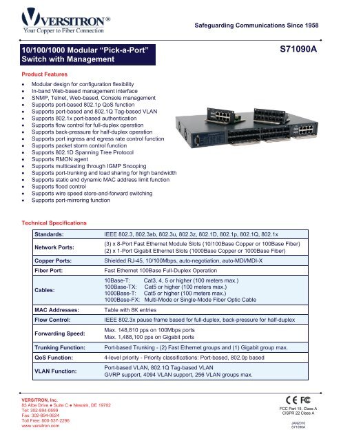 Modular Switch - Versitron