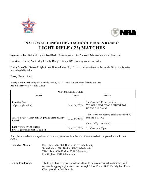 Light Rifle Competition - National High School Rodeo Association