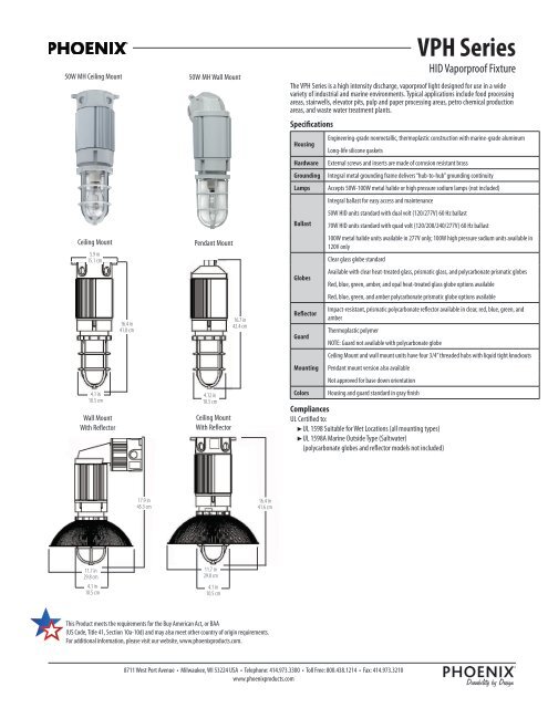 Specification Sheet - Phoenix Products