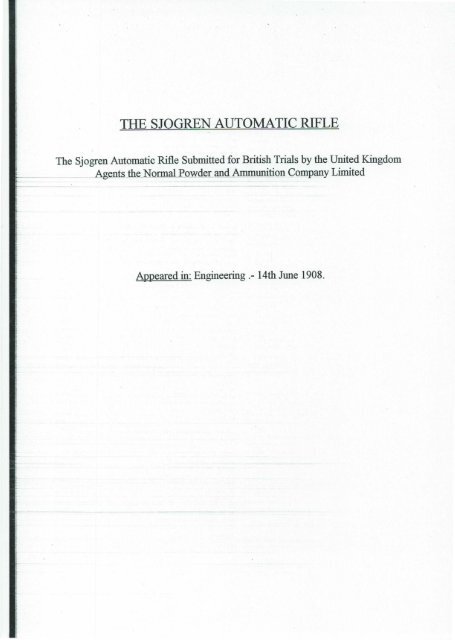 THE SJOGREN AUTOMATIC RIFLE - Forgotten Weapons