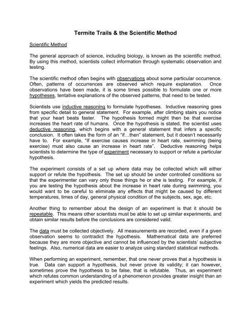 Termite Trails & the Scientific Method