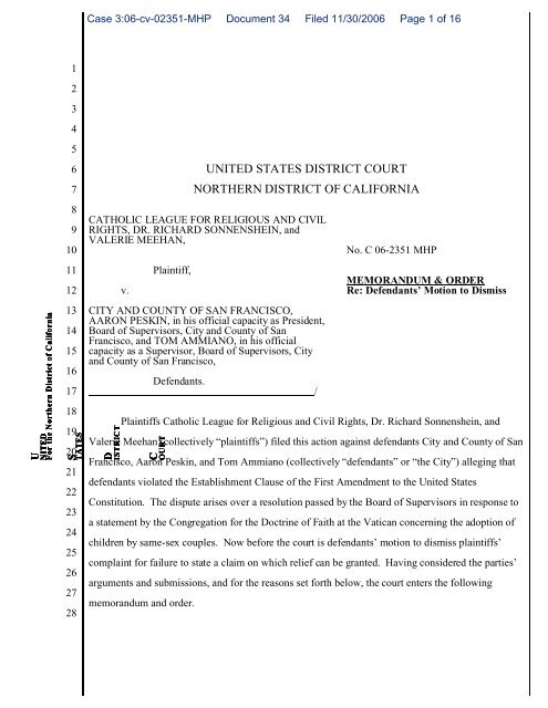 Memorandum and Order - Legal Pad