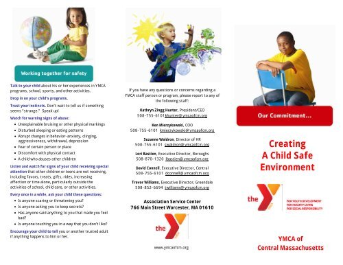 Child Abuse Awareness Brochure - YMCA of Central Massachusetts