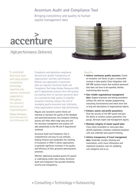 Accenture Audit and Compliance Tool