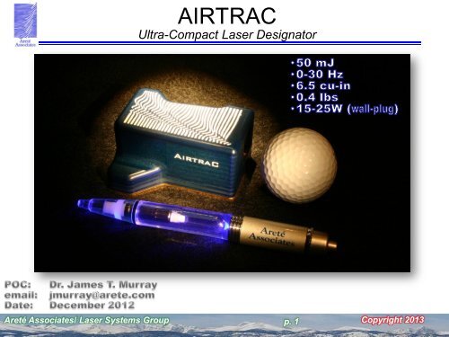 Solid state deep UV laser for Raman detection of CB ... - RPMC Lasers