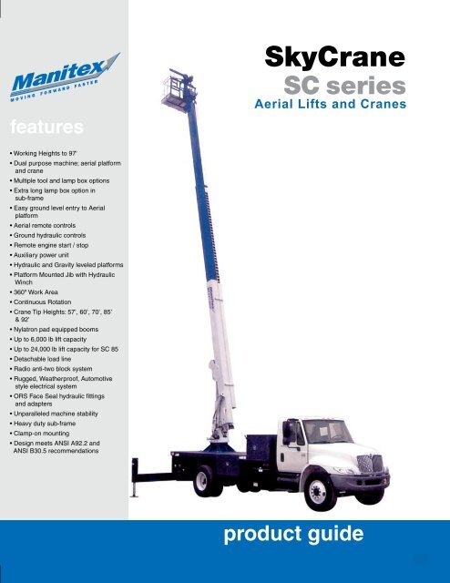 Manitex SkyCrane Product Guide - Truck Utilities