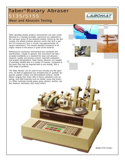 Taber Rotary Abraser 5135 - Labomat