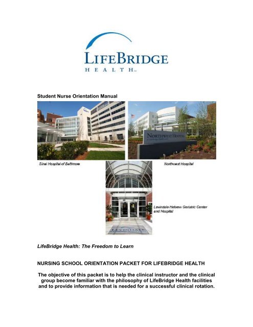 Student Nurse Orientation Manual LifeBridge Health: The Freedom ...